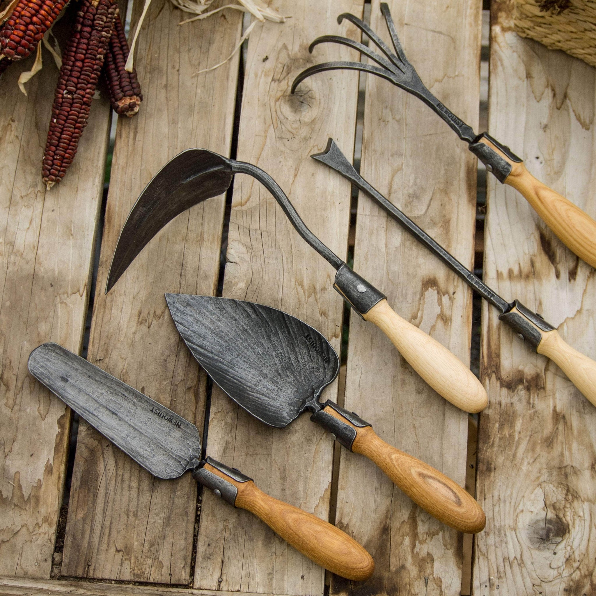 Hand Forged Garden Tool Gift Set: 5 Hand Tools