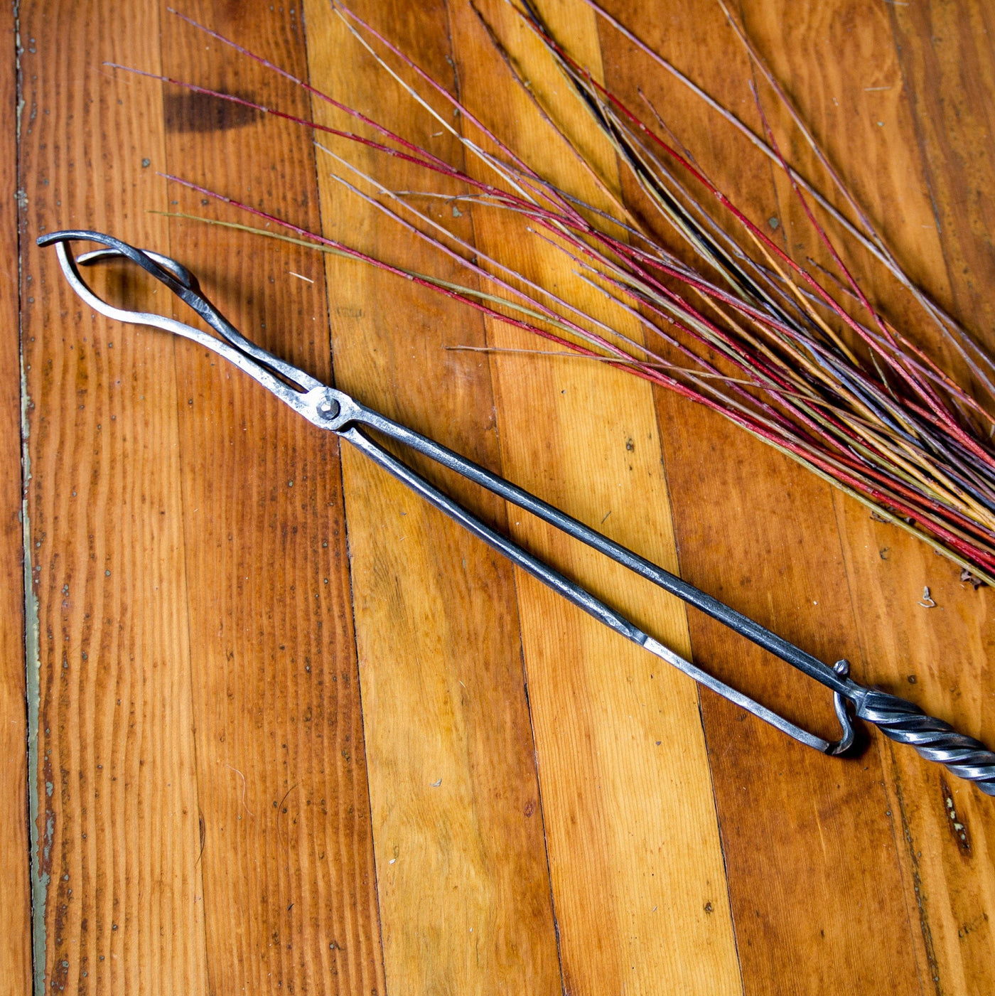 Hand Forged Fireplace Tongs • Log Grabbers