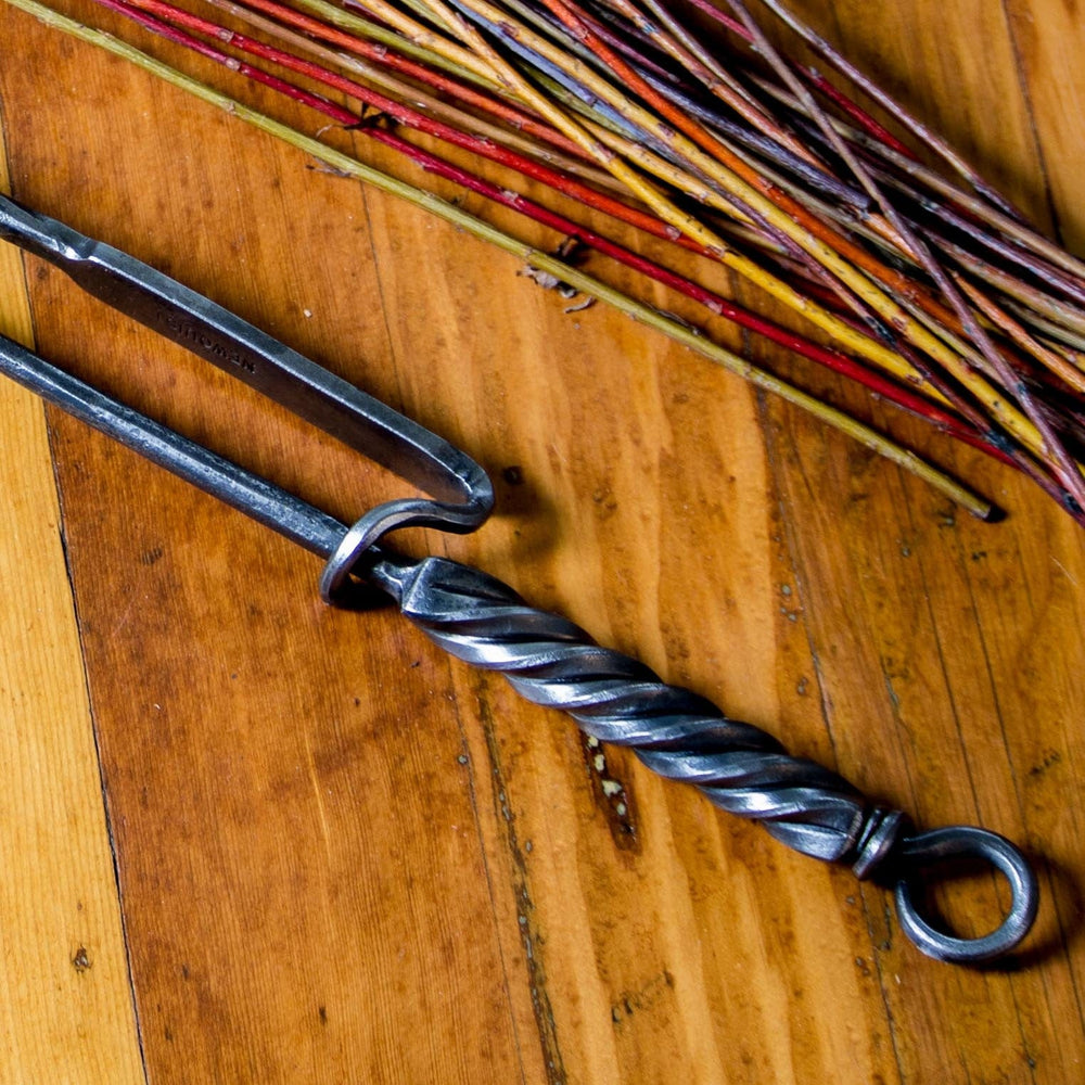 Hand Forged Fireplace Tongs • Log Grabbers