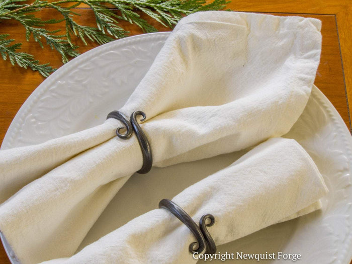 Hand Forged Napkin Rings • Set of 2